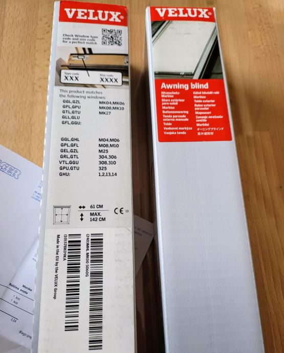 Velux zunanje mrežasto senčilo