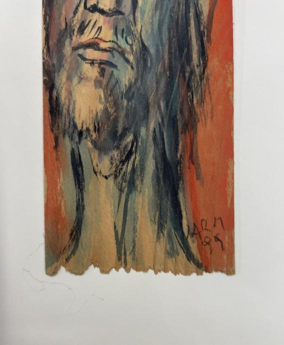 (8787) STANE JARM, akvarel, Jezus 25,50cm x 7cm