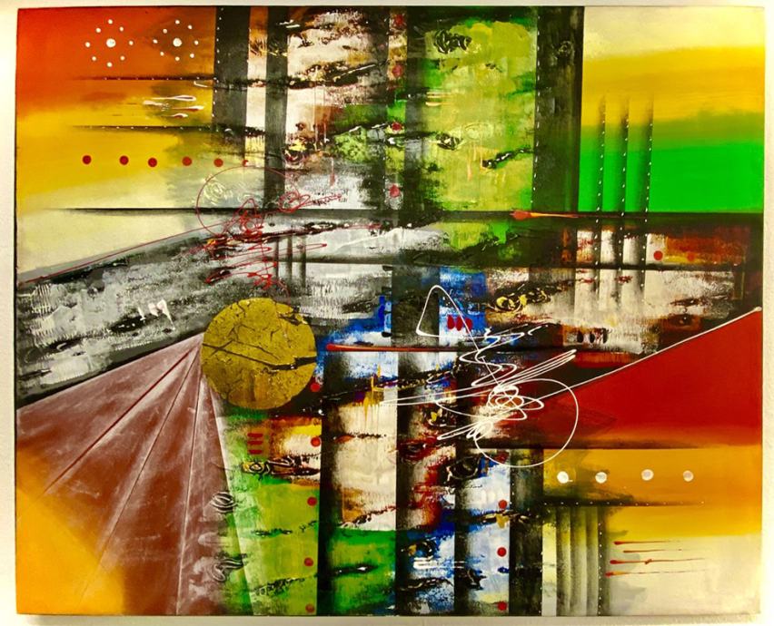 Abstraktna slika na platnu 120 x 100 cm