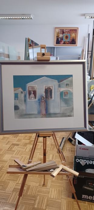 ZAMENJAM AKADEMSKI SLIKAR FRANCE SLANA AKVAREL 90X72 CM -DAME
