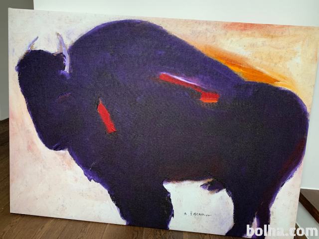 Andraž Šalamun − slika Bizon 100x140 cm, akril/juta