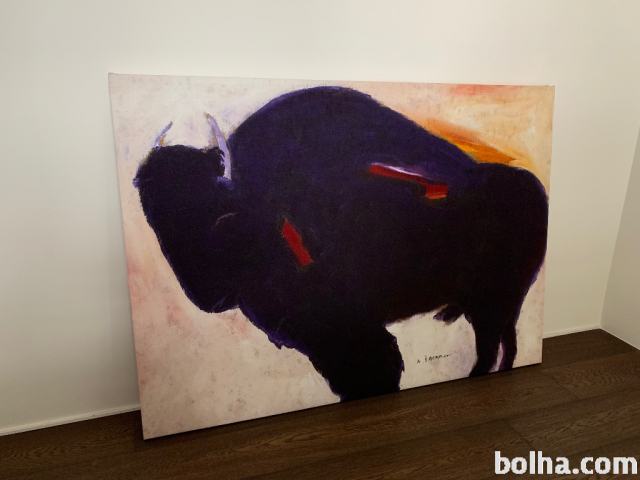 Andraž Šalamun − slika Bizon 100x140 cm, akril/juta