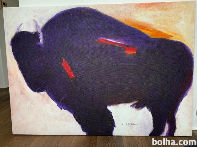 Andraž Šalamun − slika Bizon 100x140 cm, akril/juta