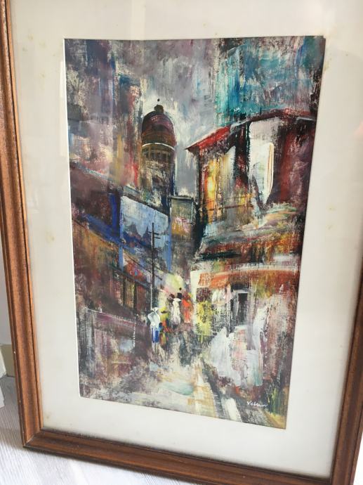 Ivan Varl slika olje karton 44x27cm