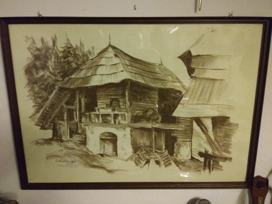 KRALJ ERVIN, prekrasna risba, 103x 73 cm