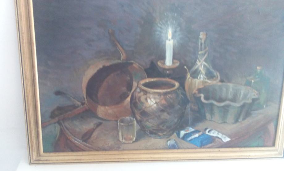 Olje na platnu - STARA KUHINJA - akademski slikar