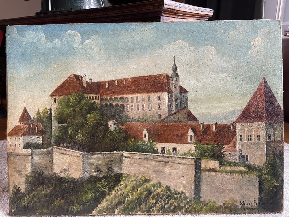 Ptuj oz Ptujski grad, olje na platno, 1917