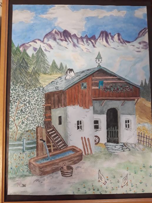 Slika 42×32- olje na platnu pod steklom iz leta 1936-