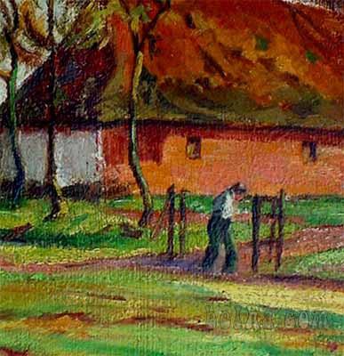 Slika, olje na karton, ca. 28 x 34 cm, na kmetiji