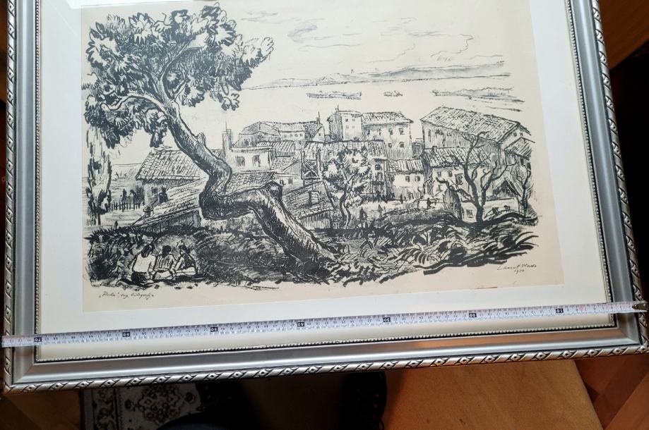 Slika original litografija Vlado Lamut-Pula 1950