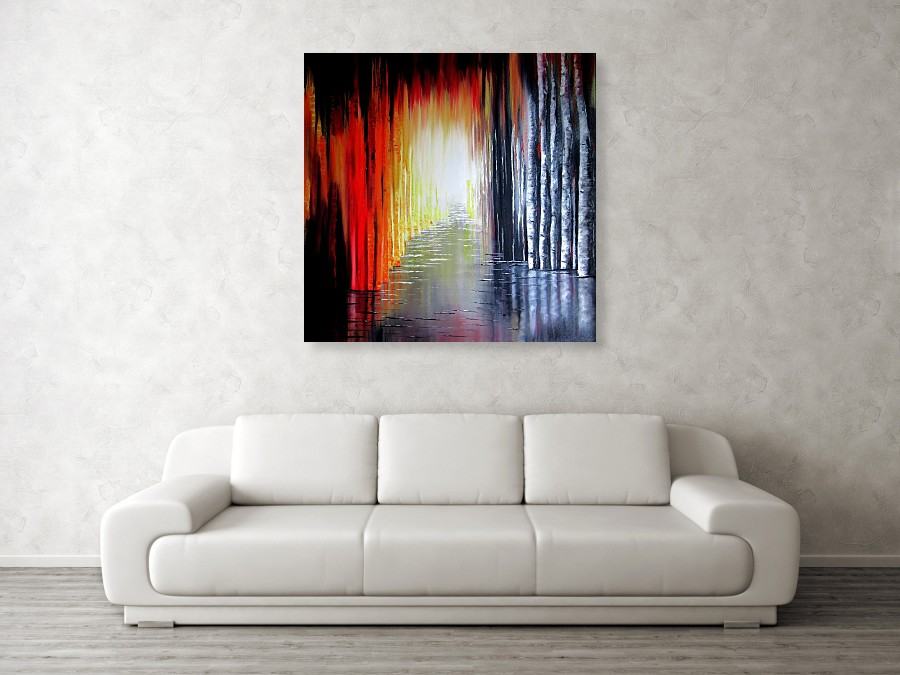 Slika - Rdeče breze 90 x 90 cm