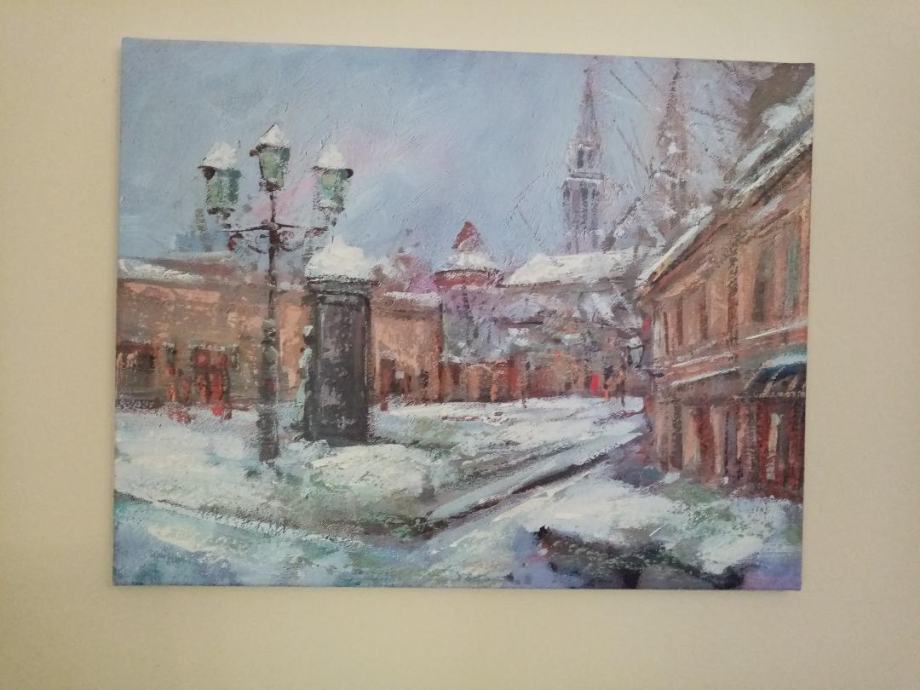 Slika Zagreb katedrala in sneg