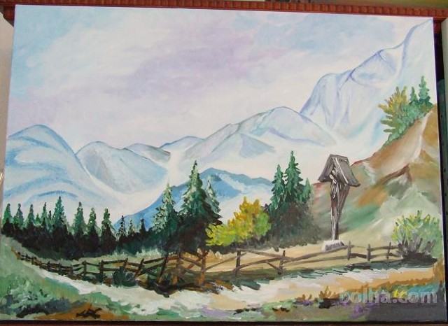 SLIKE - akril na platnu -razni motivi,70x50cm, Marija,cvetje