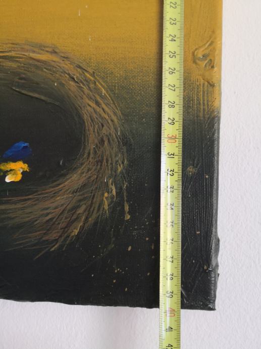Slovenski slikar Endre Gönter,platno,ptice gnezdo 40x30