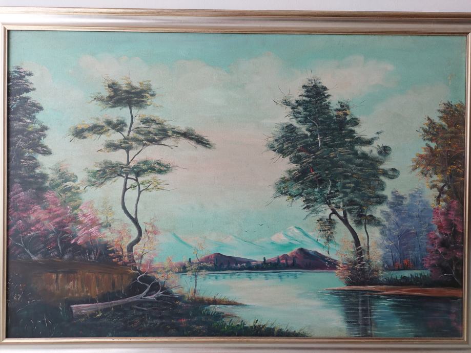 STARA VELIKA SLIKA NA PLATNU,PRIZNANEGA AVSTRIJSKEGA SLIKARJA A.M