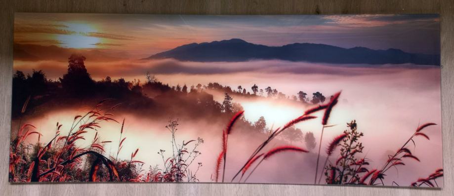 Steklena slika 125 x 50 cm (narava, gore)