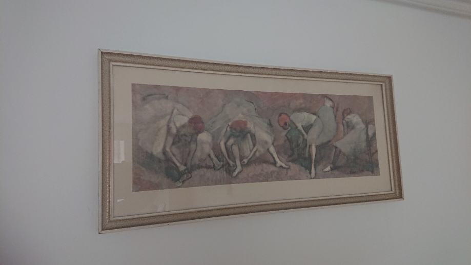 UMETNISKA SLIKA BALETKE(Degas), steklo!