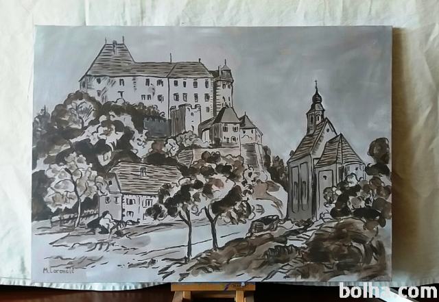 Umetniška slika Grad Vurberk iz začetka 20. stoletja
