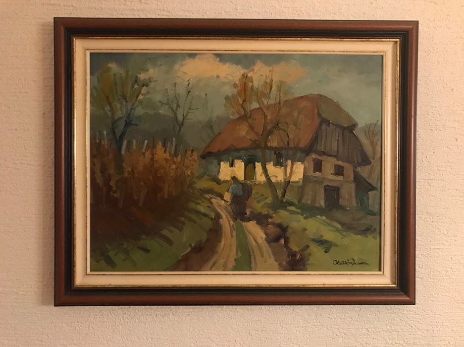 Umetniška slika Ivan Katič - Motiv iz Haloz pod Donačko goro 1970