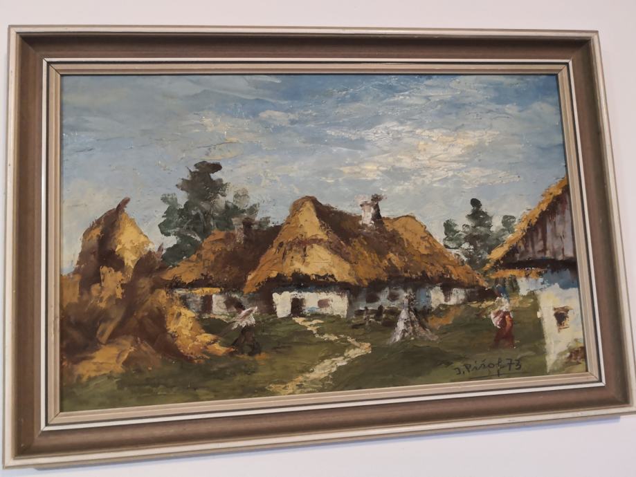 Umetniška slika olje,Josip Pišof 1973,j. Pišof,