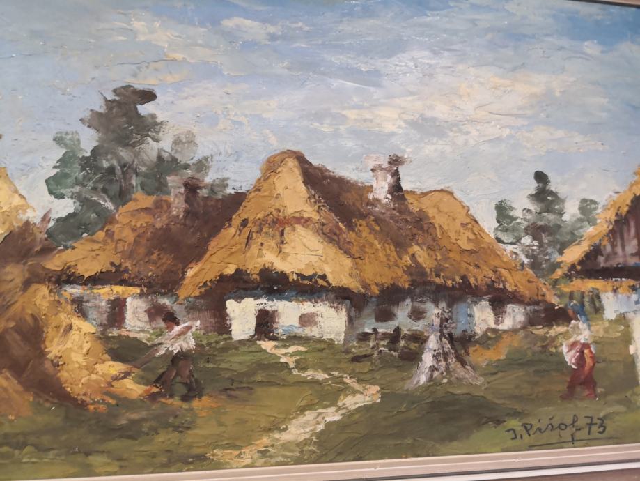 Umetniška slika olje,Josip Pišof 1973,j. Pišof,