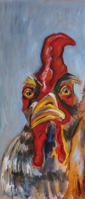 Zabavni Petelini - Funny Roosters | olje | tudi po naročilu