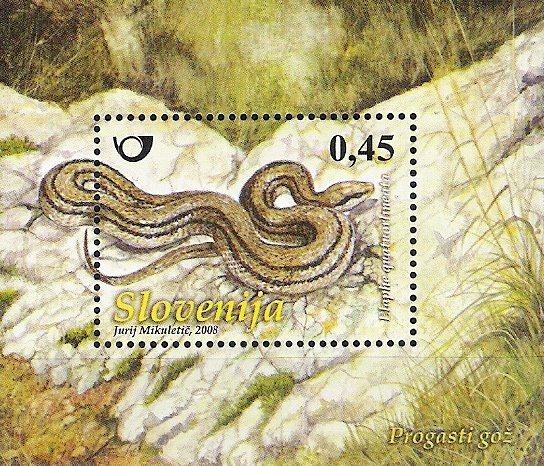 Slovenija 688 blok 38 živali kača progasti gož nežigosan ** (max)
