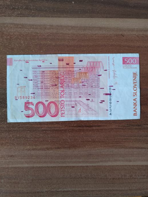 Bankovec 500 SIT tolarjev 2005