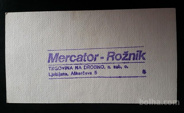 Bon MERCATOR Rožnik 100 din UNC/aUNC