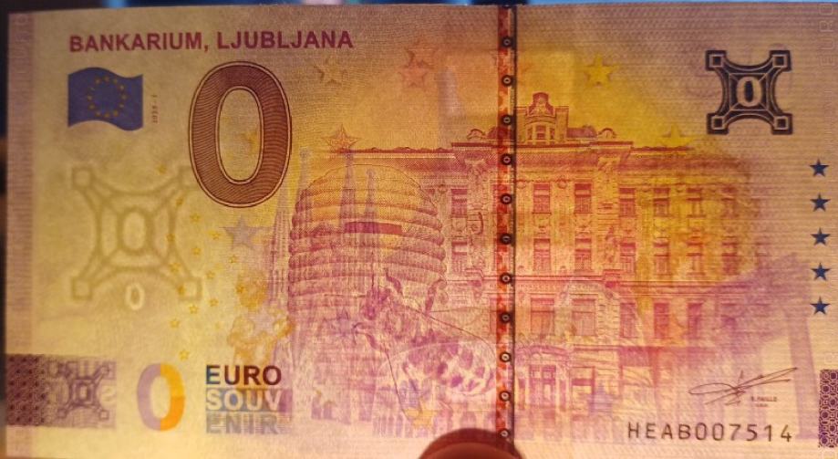 Slovenija 0 euro bankovec Ljubljana - Bankarium čebela