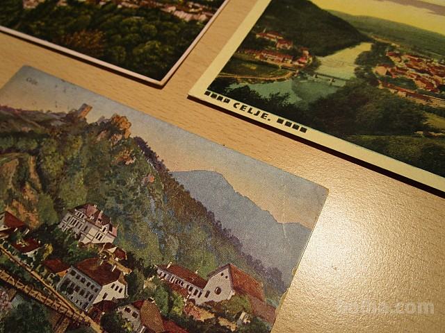 Stare razglednice Celje, 2 poslani, 1 neposlana, Kraljevina
