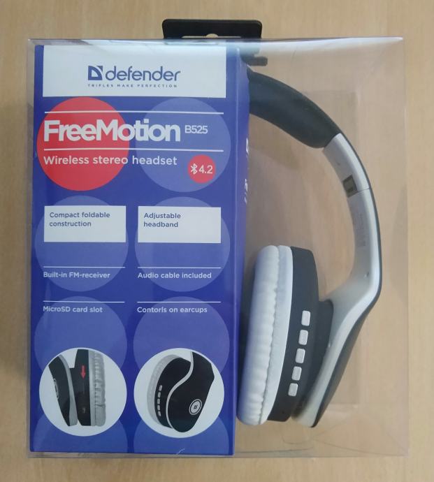 Bluetooth slušalke z MP3 predvajalnikom Defender FreeMotion B525