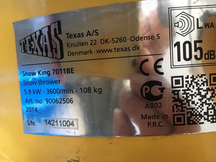 Snežna freza Texas 7011BE, Bridgestone motor - Kot nova