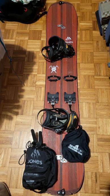 splitboard JONES Solution 165W z vezmi SPARK in kožami Jones + srnači