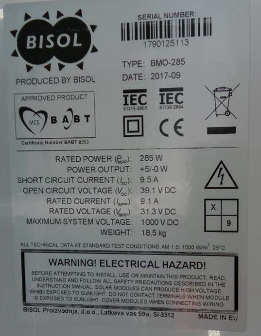 Kupim BISOL BMO-285, SolarEdge P300