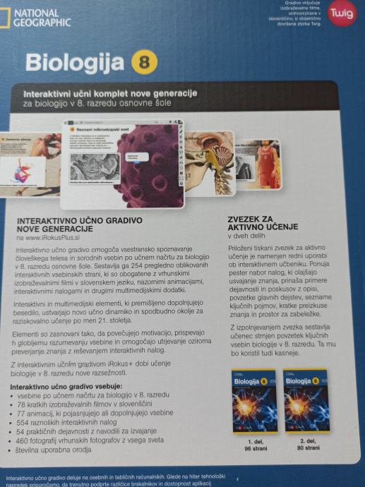 Biologija 8, delovni zvezek, interaktivni komplet, popolnoma nov
