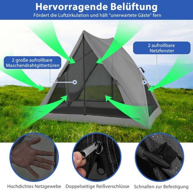 Pop up šotor za 3 osebe, kampiranje, kamping šotor