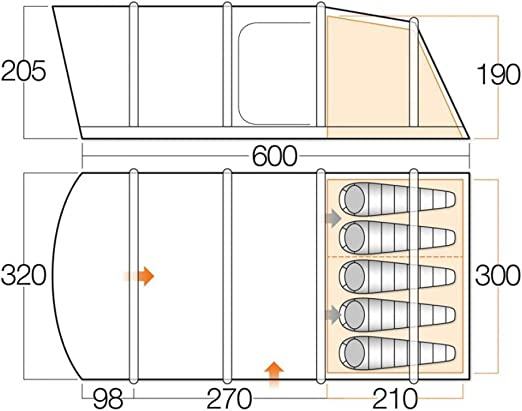 NAPIHLJIV ŠOTOR Vango Capri 500XL Airbeam Tent Herbal 2016 Inflatable