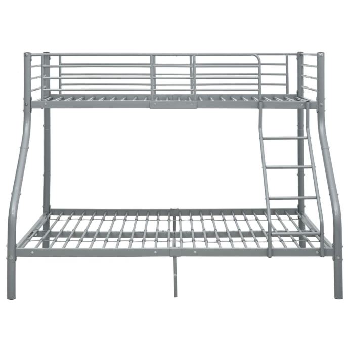 Posteljni okvir pograd siv kovinski 140x200/90x200 cm
