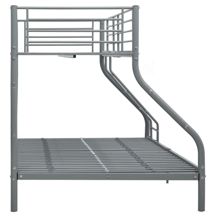 Posteljni okvir pograd siv kovinski 140x200/90x200 cm