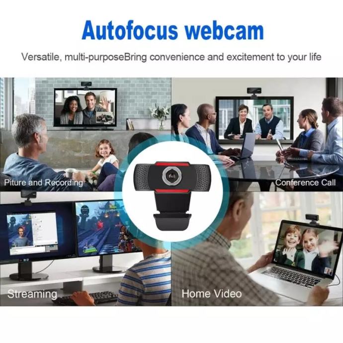 Spletna kamera za računalnik šolo na daljavo video web cam full HD