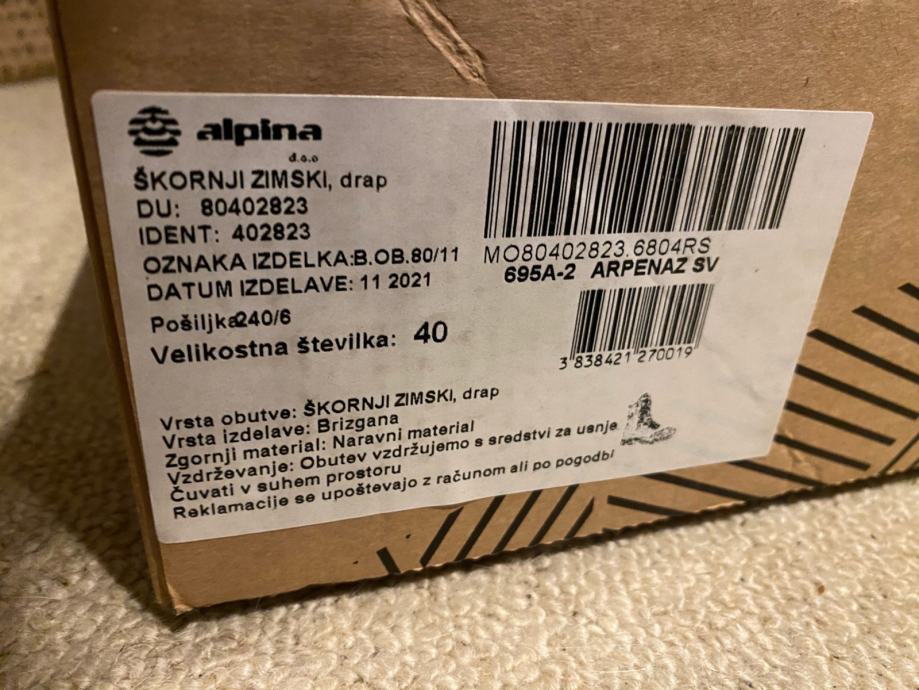 Zimski čevlji Alpina Arpenaz št. 40