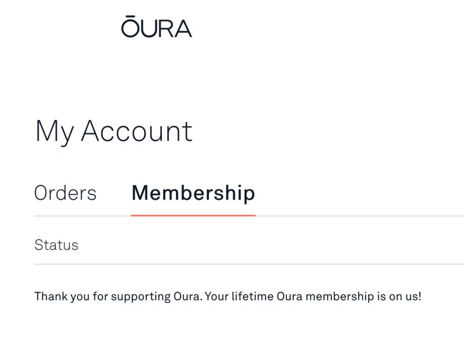 Oura Ring doživljenjska naročnina - Lifetime Membership
