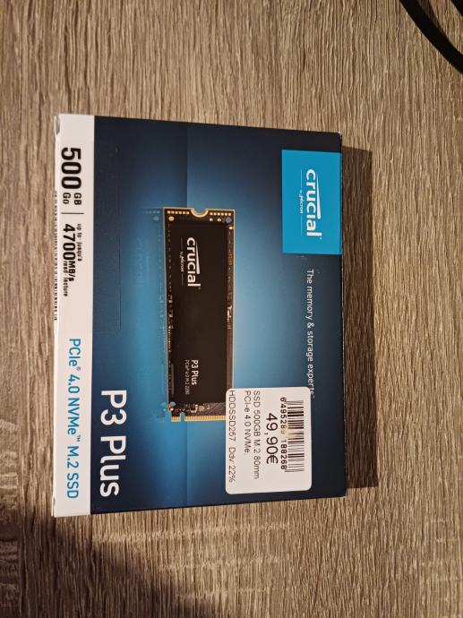 Crucial P3 Plus 512GB PCIe 4.0 NVMe M.2 SSD