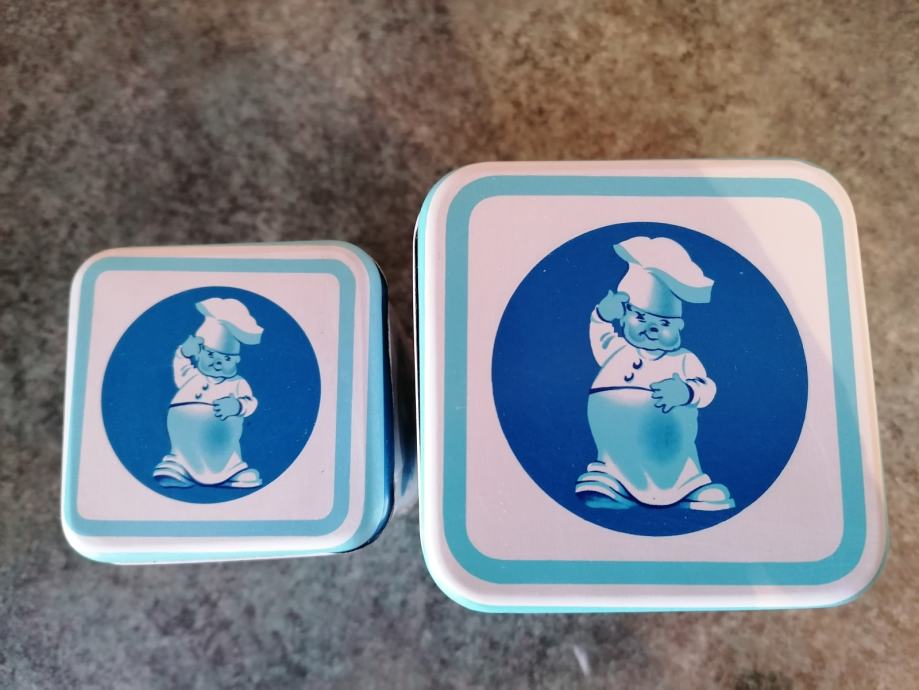 Retro vintage stara embalaža kovinska škatla kuharček