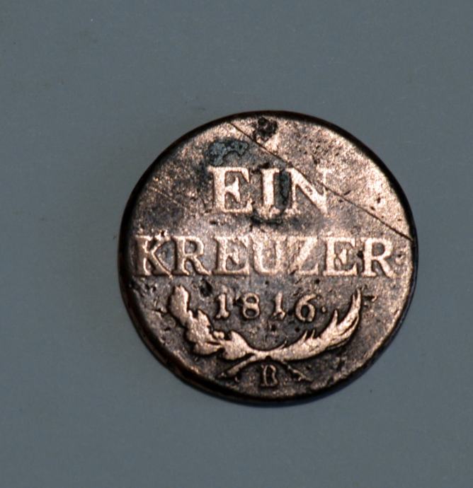 Kovanec EIN KREUZER iz leta 1816