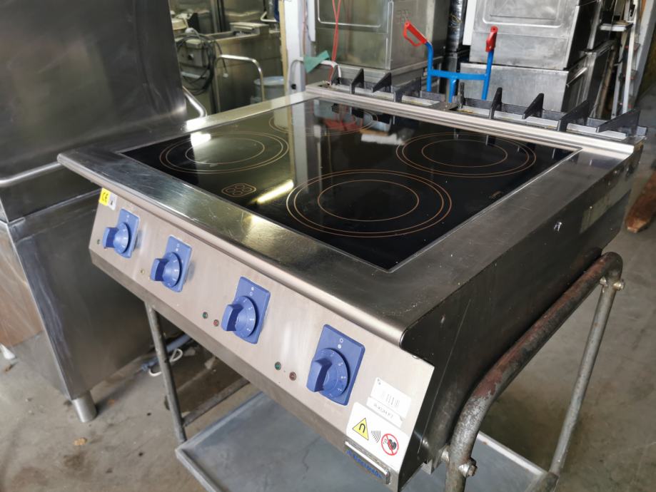 NAPULTNI ELEKTRIČNI INDUKCIJSKI ŠTEDILNIK - 4x PLOŠČA INDUKCIJA - INOX