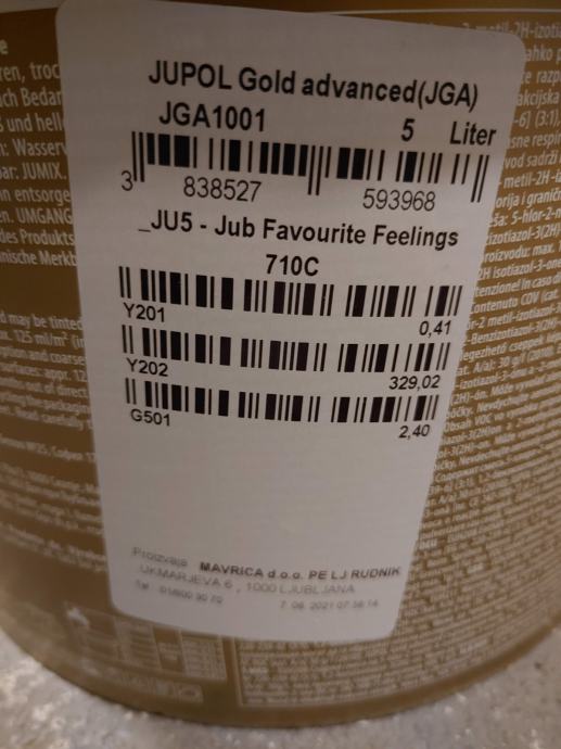 Jupol Gold Advanced 5L - rumena