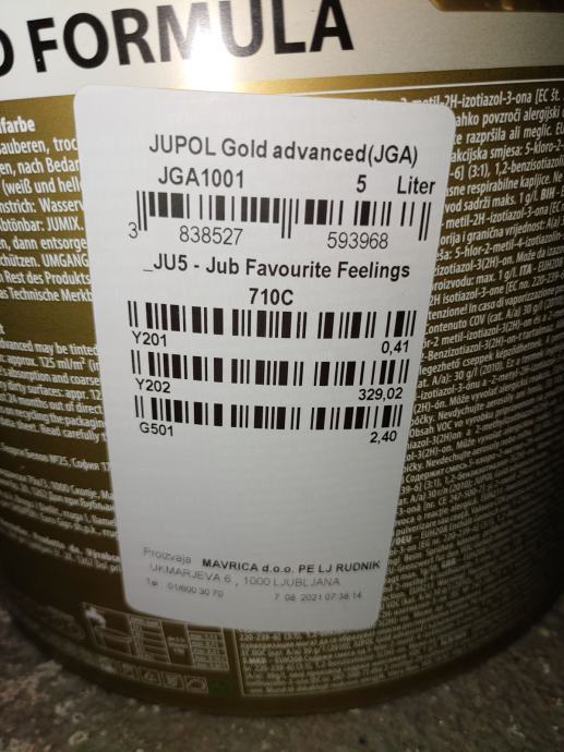 Jupol Gold Advanced 5L - rumena