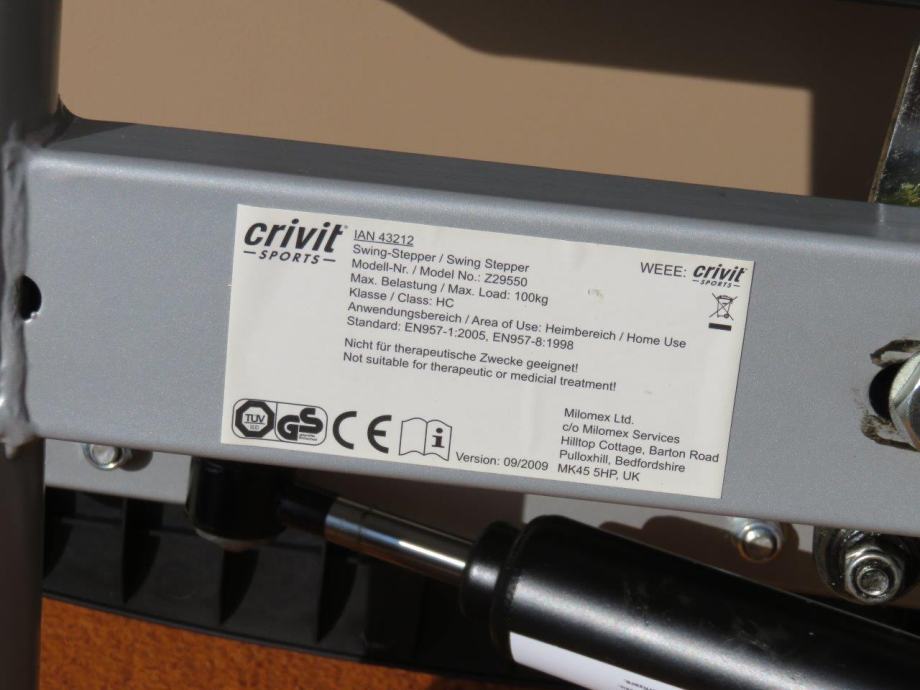 Mini steper Crivit z računalnikom in elastičnimi trakovi